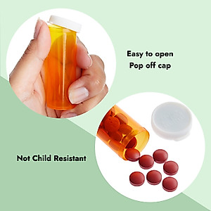 Juvale 50 Pack Empty Pill Bottles with Caps for Prescription Medication, 6-Dram Plastic Medicine Containers (Orange)