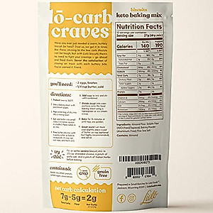 Livlo Keto Biscuit & Bread Mix - Low Carb & Gluten Free Baking Mix - 2g Net Carbs - Fast, Easy and Delicious Keto Friendly Food - 10 Servings - Classic Butter Biscuits