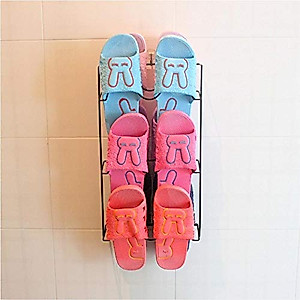 N/A Multi-Layer Shoes Rack Wall Mount Slippers Hanging Shelf Slipper Storage Organizer Stand Holder Space Saving