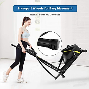 Goplus Elliptical Machine Trainer, Cross Trainer Magnetic Exercise Machine for Home with 8 Level Resistance and Digital Monitor and Extra-Large Pedal (Black)
