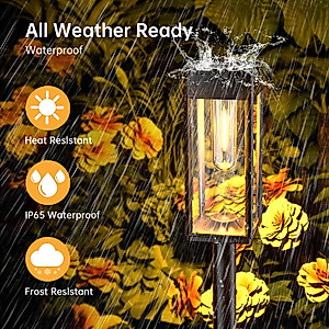 BITPOTT Solar Pathway Lights for Outside, 8 Pack Bright Solar Garden Lights Outdoor Waterproof, Solar Lights for Yard Lawn Walkway Driveway Landscape Lighting Decor