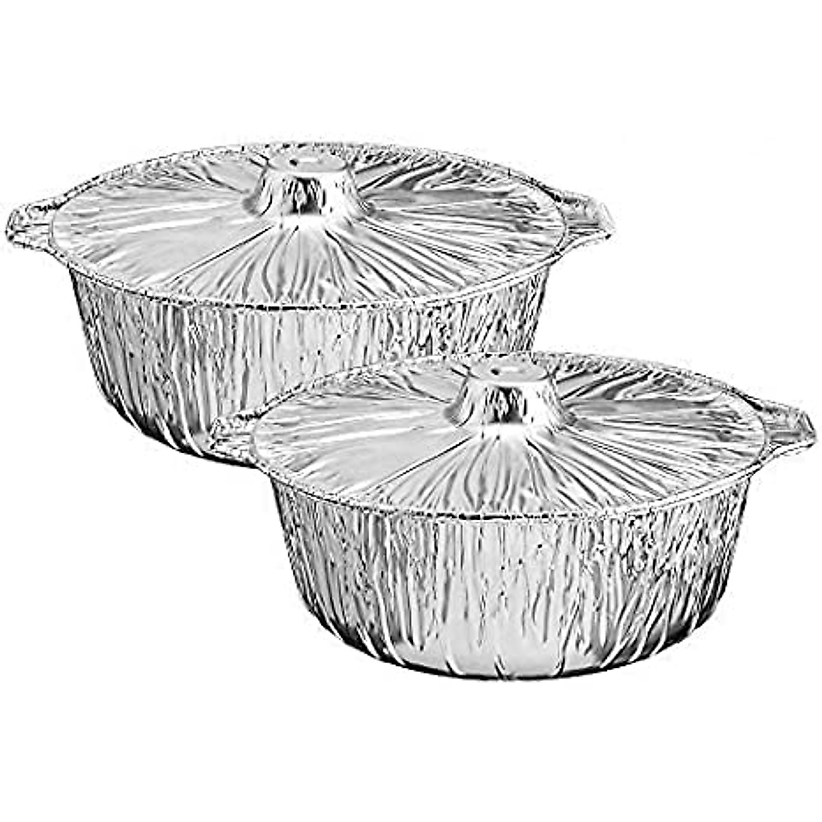 Nicole Fantini Disposable Aluminum Pot With Lid Complete Set Good to use on Stove (3, Small: 3.5Qrtz: 9X5 (LXH)), Silver