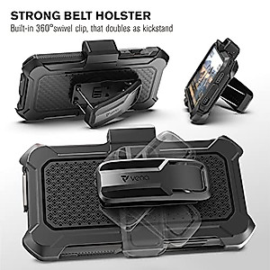 Vena vArmor Rugged Case Compatible with Apple iPhone 14 (6.1"-inch), (MagSafe Compatible, Military Grade Drop Protection) Heavy Duty Holster Belt Clip Cover with Kickstand