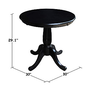 International Concepts 30-Inch Round by 30-Inch High Top Ped Table, Black