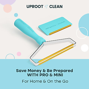Uproot Cleaner Pro Pet Hair Remover & Mini - Pet Hair Removal Tool Multi Fabric Edge & Carpet Scraper - Cat for Couch, Cat Towers, Car Detailing The Furry-Situation Survival Kit