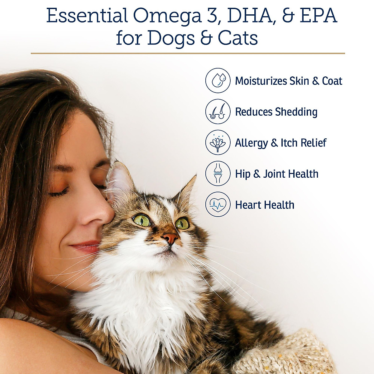 Rx Vitamins Ultra EFA Omega 3 Fish Oil for Dogs & Cats - Promotes Heart, Brain, and Joint Health with Vitamin E, Biotin, and Zinc - Liquid Fish Oil for Itch Relief, Dog Shedding, Coat Health - 8 oz