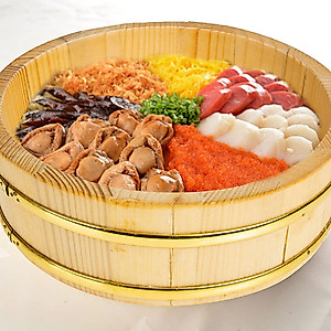 DOITOOL Sushi Box Wooden Sushi Rice Bowl Hangiri Sushi Rice Mixing Tub Wooden Sushi Barrel Japanese Sushi Rice Storage Bucket for Home Restaurant Wooden Bucket