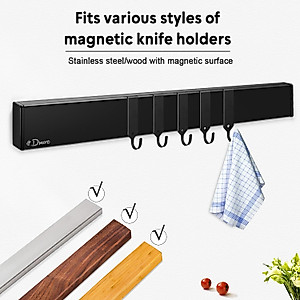 Dmore 10 Piece Stainless Steel Hanging Hooks-for Any Magnetic Knife Holder