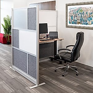 Stand Up Desk Store ReFocus Modular and Expandable Office Partition Wall System (70" W x 70" H Freestanding Divider Wall)