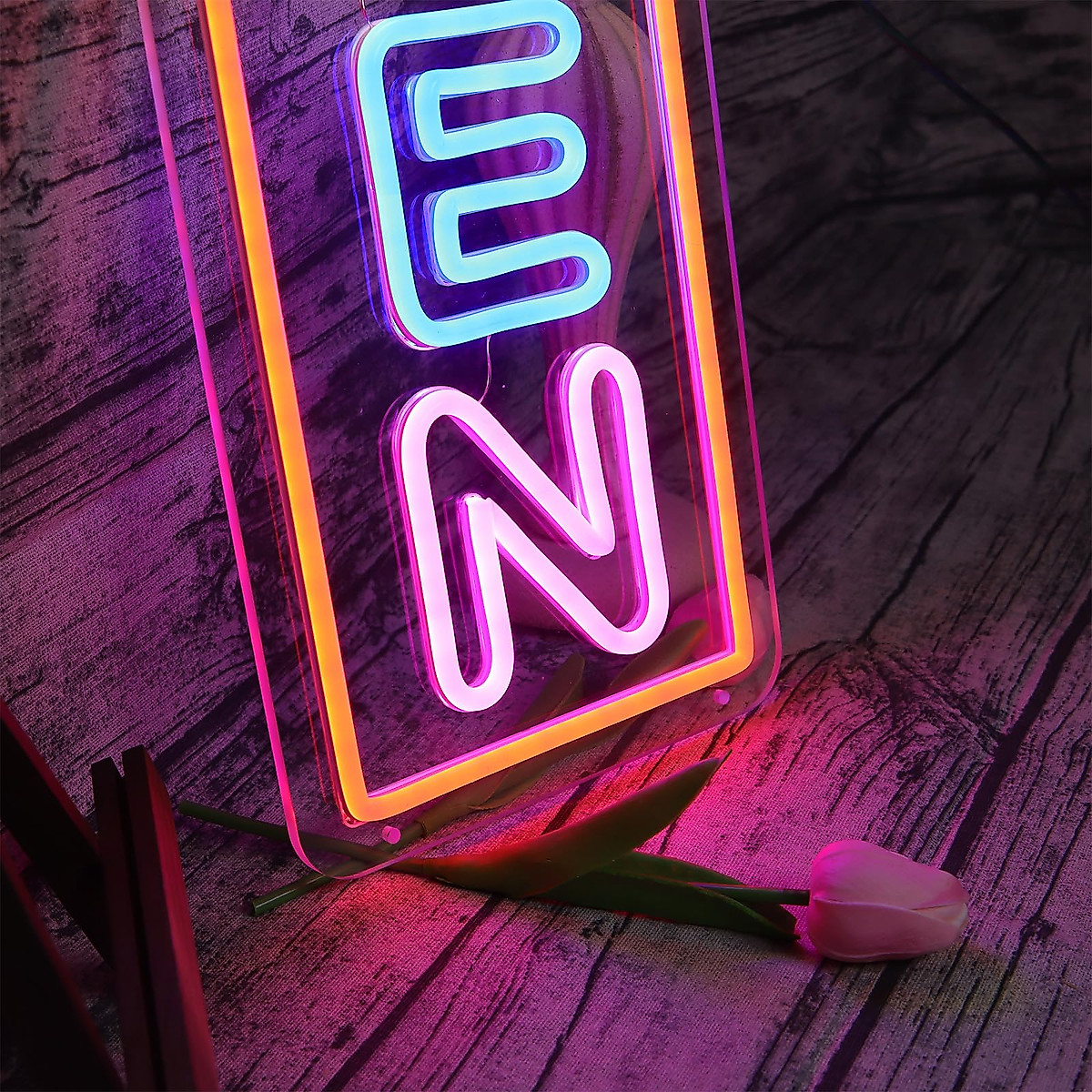 MEFFIAO LED Neon Open Sign for Business, 16.5"x 12" Adjustable Brightness Open Sign, supplied with USB and regulator provided, suitable for party bar salon coffee shop hotel wall decoration neon sign…