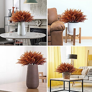 RECUTMS 8PCS Artificial Plants Greenery, Fake Boston Fern Bush Plant UV Resistant Greenery Bushes Faux Outdoor Shrubs Plants Indoor Outside Hanging Planter Home Garden Decor