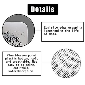 Camille&Andrew 4PCS Deer Antler Shower Curtain Set with Rugs, Green Pine Tree Misty Forest Nature Scenery Funny Quote Bird Elk Moose Wildlife Animal Hunting Rustic Cabin Bathroom Decor, Get Buck Naked