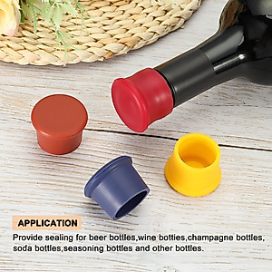 MECCANIXITY Silicone Bottle Caps 26mm/1.02" ID Reusable Unbreakable Stoppers Sealer Cover for Beer, Wine, Drink Yellow Pack of 4