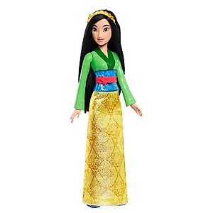 Mattel Disney Princess Toys, Mulan Fashion Doll, Sparkling Look with Black Hair, Brown Eyes & Hair Accessory, Inspired by the Movie Mulan