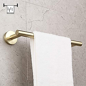 GERZ Brushed PVD Zirconium Gold 12-Inch Towel Bar SUS 304 Stainless Steel Contemporary Bath Hand Towel Holder Wall Mounted Bathroom Organizer