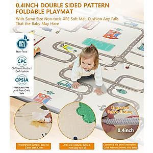 Baby Playpen with Mat, Large Baby Play Yard for Toddler, BPA-Free, Non-Toxic, Safe No Gaps Playards for Babies, Indoor & Outdoor Extra Large Kids Activity Center 79"x59"x26.5" with 0.4" Playmat