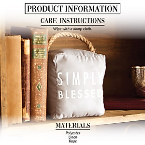 Pavilion Gift Company 72154 Simply Blessed Door Stopper, 5 by 6-Inch, Gray