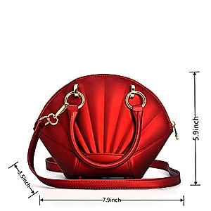 WIGUYUN Women PVC Evening Clutch Bag Purse Mini Satchel Tote Small Candy Shell Shoulder Crossbody Handbags,Red