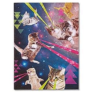 American Greetings Funny Blank Card (Outer Space Laser Cats)