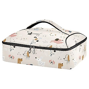 Kcldeci Insulated Thermal Food Carrier Insulated Casserole Carrier for Hot or Cold Food,Dogs Insulated Tote Bag for Potluck Cookouts Parties Picnic,Lasagna Lugger