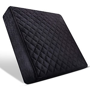 COMFORTANZA Chair Seat Cushion - 16x16x3 Memory Foam Square Thick Non-Slip Chair Pads for Kitchen, Dining, Office Chairs and Car Seats - Comfort and Back Pain Relief - Soft - Black