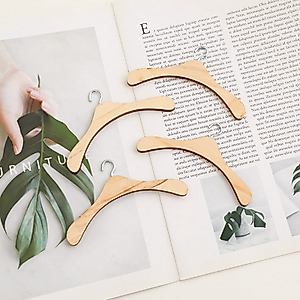 TANG SONG 1 Pack Small Wood Clothes Rack Doll Hanger Dress up Storage Clothes Organizer Storage Shelf with 10 Pcs Wood Hangers