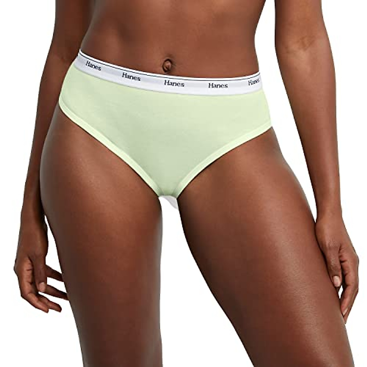 Hanes Women's Originals Panties Pack, Breathable Cotton Stretch Underwear, Fashion Color Mix, 6-Pack Hi-Cuts, X Large