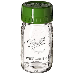 Ball R Pour & Measure Cap with Wide Mouth Jar-Quart, Green