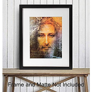 Jesus Christ Wall Art - Jesus Wall Decor - Religious Christian Room Decor for Bedroom, Home, Church - Catholic Gifts - Inspirational Gift for Pastor, Priest, Ordained Minister - Picture Poster