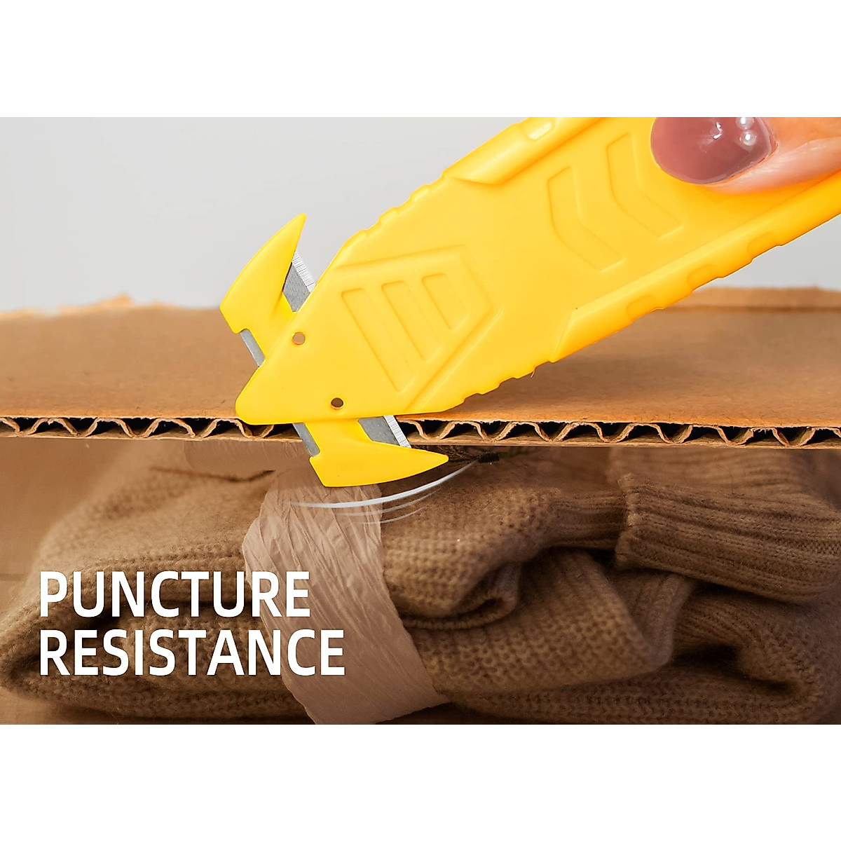 Safety Box Cutter, T TOVIA SK2 Stainless Steel Concealed Blade Package Opener with Tape Splitter for Cartons, Cardboard, Wrap, Straps, Film (5 Pieces - Mix color)