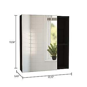 Depot E-Shop Andes Medicine Cabinet with Mirror - Black Wengue