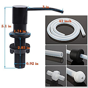 Soap Dispenser for Kitchen Sink Black Under Sink Kitchen Dish Soap Dispenser Pump Stainless Steel Liquid Soap Dispenser with 41" Extension Tube