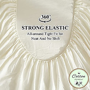 LifeTB Cream White Microfiber Duvet Cover Set Twin / 3 Piece Cream White Cooling Sheets Set Twin (1 Duvet Cover, 2 Pillowcases / 1 Flat Sheet, 1 Fitted Sheet, 1 Pillowcase)