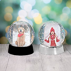 Mini Photo Snow Globe with Silver Base