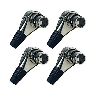 Seismic Audio Speakers Adjustable Right Angle 3 Pin XLR Female Connectors, 7 Position XLR Plugs, Pack of 4