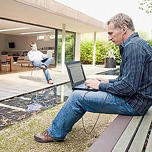 TRYING Long Cord Earplug Headphones for TV Watching and Monitoring, with Microphone Call Controller,Noise Cancelling Music Headphones，3.5mm Wired Earbuds Computer Voice Headset (with Microphone)