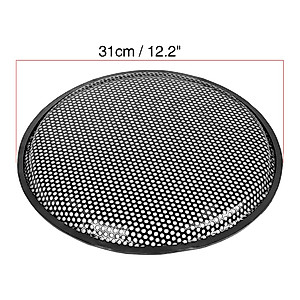 X AUTOHAUX 12 Inch Car Audio Speaker Sub Woofer Subwoofer Metal Black Waffle Grill Cover Protector with Rubber Edge and Clips 2 Pcs