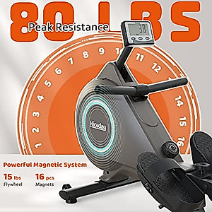 Niceday Rowing Machine for Home Use, Hyper-Quiet Magnetic Rower with 16 Resistance Levels & 350LBS Loading Capacity