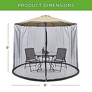 Best Choice Products 9ft Adjustable Mosquito Net for Umbrellas 7.5-11ft, Bug Screen Patio Umbrella Accessory for Outdoor Market Offset Cantilever w/Polyester Mesh Net, Zipper Door, Fillable Base