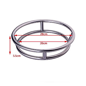 Wok Ring/Stainless Steel Wok Rack Insulated Pot Mats Cookware Ring/Wok accessories (Dimensions; height 5.5 cm/2.16 inches; bottom diameter 26 cm/10.2 inches; diameter28 cm/11 inches)