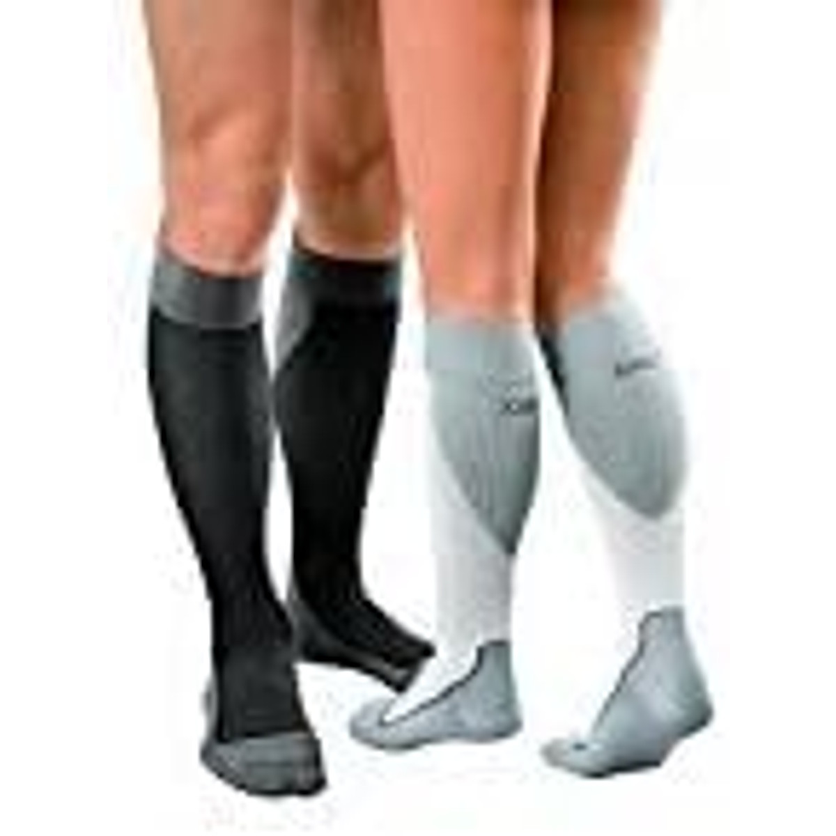 JOBST Unisex Sport Knee High 15-20 mmHg Compression Socks, 1pcs, Black/Cool Black, Medium