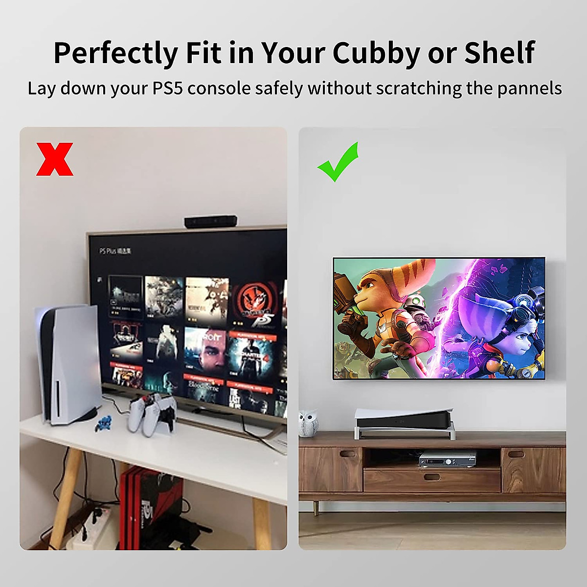 EJGAME Accessories Horizontal Stand,Base Stand Compatible with PlayStation 5 Disc & Digital Editions