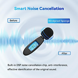 MAXTOP 3 in 1 Mini Microphone Wireless Lavalier Microphones for iPhone, Android and Camera- 2.4G Cordless Double Mics with Noise Reduction-Professional Video Recording Lav Mic for Interview, Vlog