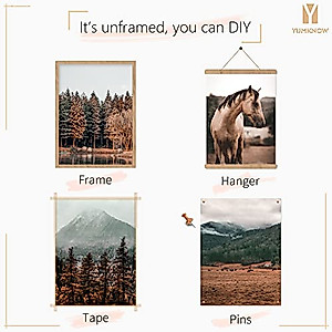 Highland Cow Pictures Wall Art - Farm House Animal - Boho Western Decor - Gift Cowboy Men Cowgirl - Set of 6 - Old West Ranch Room Decor - Country Horse Print - Fall Rustic Farmhouse Bathroom Poster