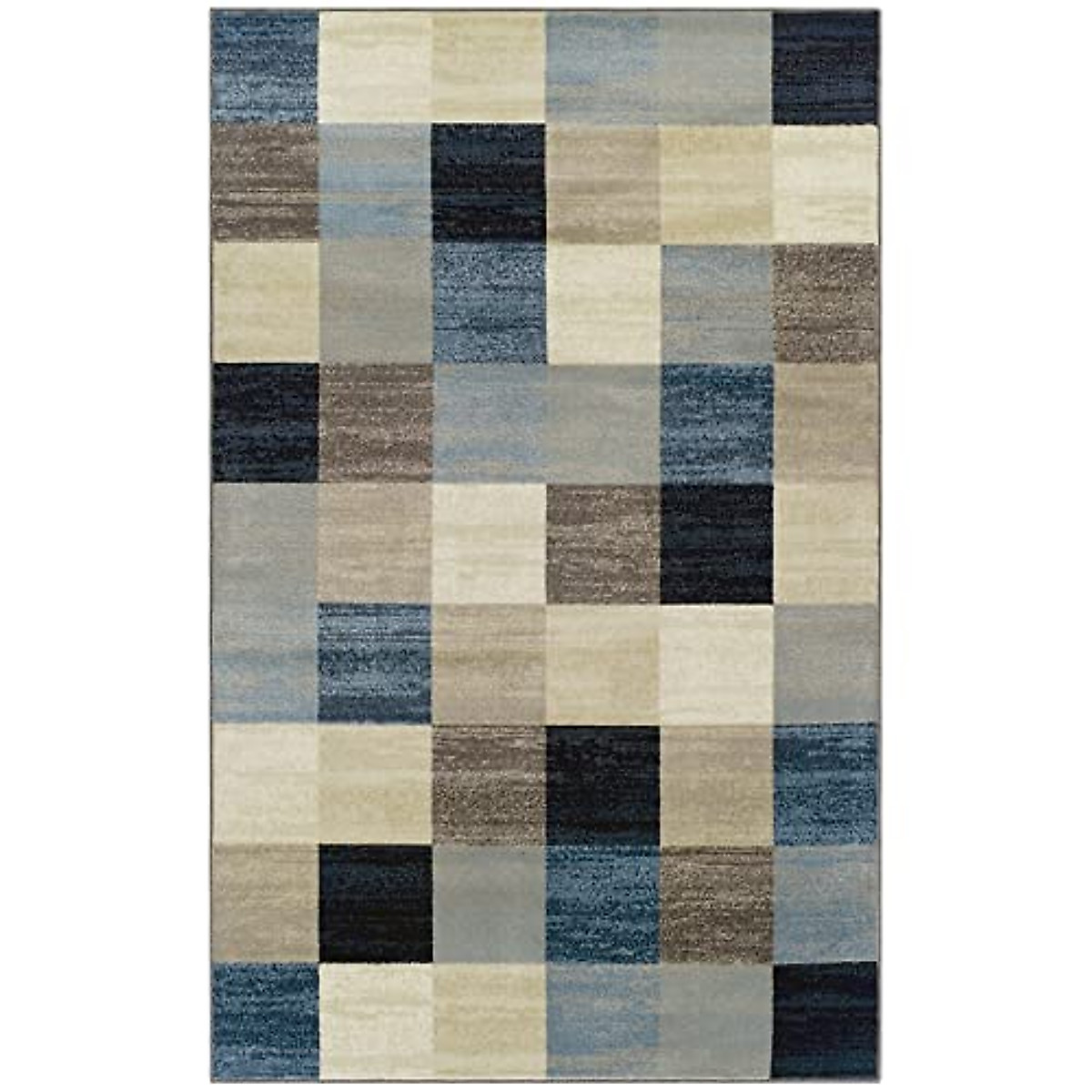 Superior Indoor Area Rug, Neutral Modern Geometric Home Decor For Living Room, Dining, Kitchen, Bedroom, Office, Nursery, Woven Rugs, Jute Backing, Rockaway Collection, 9' x 12', Majolica Blue