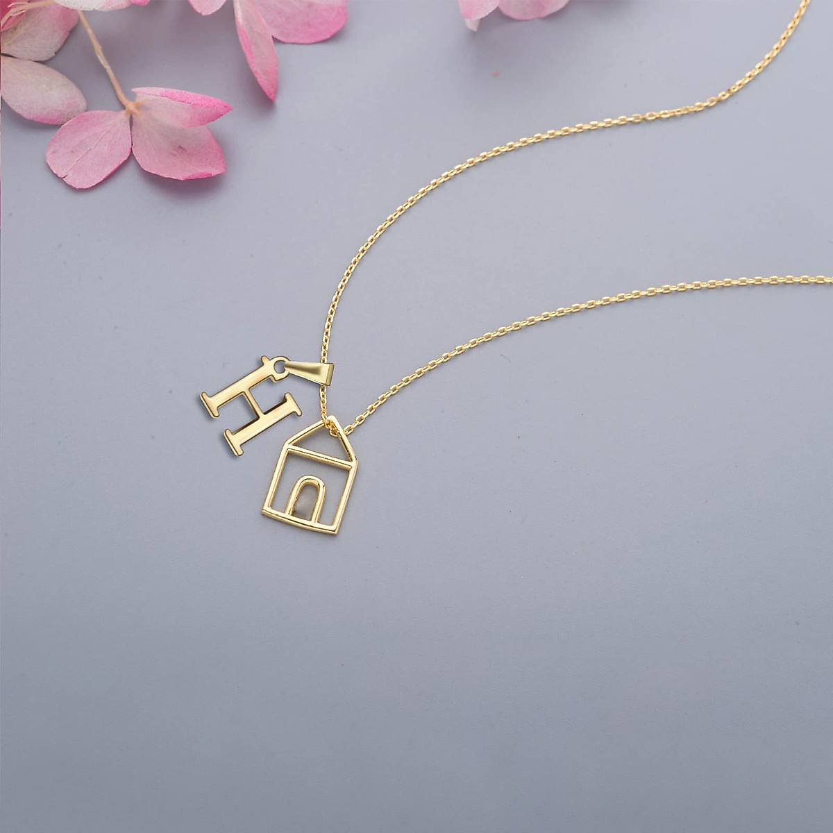 Peachrino House Necklace,Singe Necklace, Album Inspired Fans Gifts, Singer Fan Gifts, Singer Merchandise (Gold)