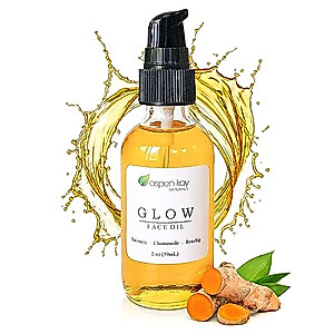 Glow - Turmeric & Rosehip Face Oil, Natural & Organic Face Moisturizer with Turmeric and Chamomile - Facial Serum - 2 oz