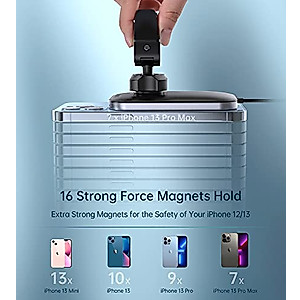 Magnetic Wireless Car Charger, 360°Adjustable Magnetic Air Vent Mount Compatible with MagSafe Car Charger, Compatible with iPhone 14/13/12 Pro Max Plus Mini(Caseless), Mag Safe Case(with Car Adapter)