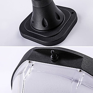 MODEBHD Solar Home Modern Outdoor Post Light Black Acrylic Lampshade Exterior Lamp Post Lights Fixture Simple Metal Material Pole Lantern Light Capted Garden Decoration Column Lamps