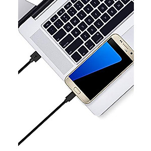 TALK WORKS Micro USB Cable 3 Pack 6ft Long Android Phone Charger Braided Heavy Duty Fast Charging Cord for Samsung Galaxy S6 / S7, Tablet, Bluetooth Speaker, Wireless Earbuds Headphones - Black